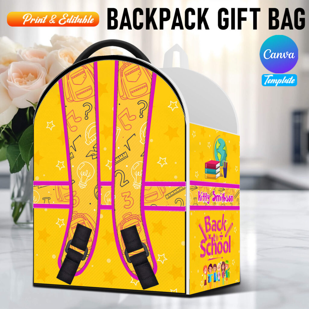 Backpack Gift Box Canva Template