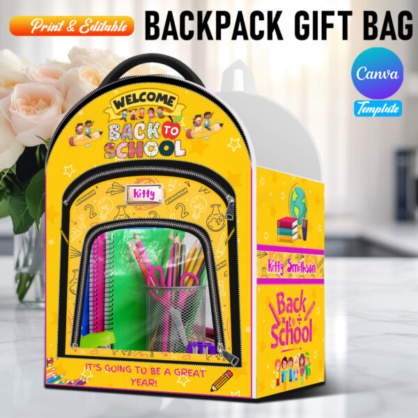 Backpack Gift Box Canva Template
