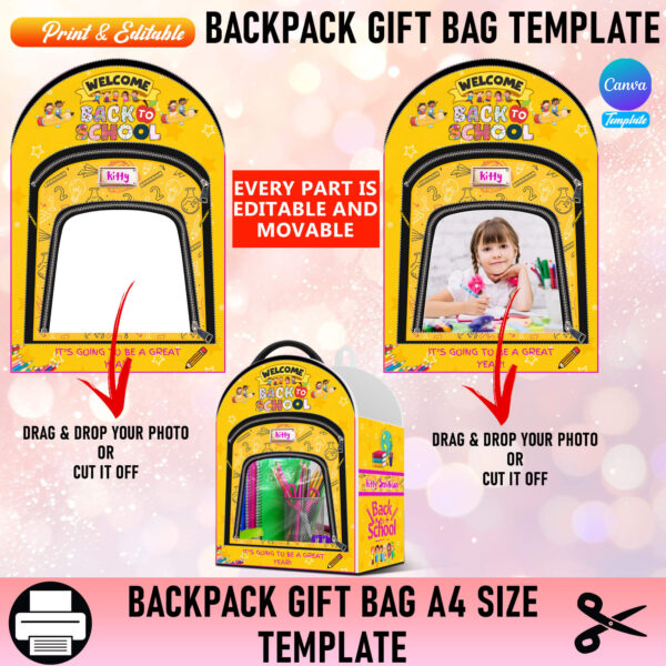 Backpack Gift Box Canva Template
