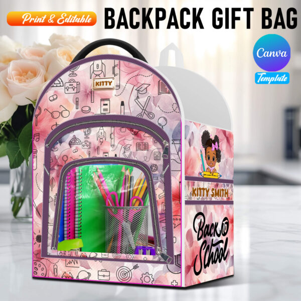 Backpack Gift Box Canva Template