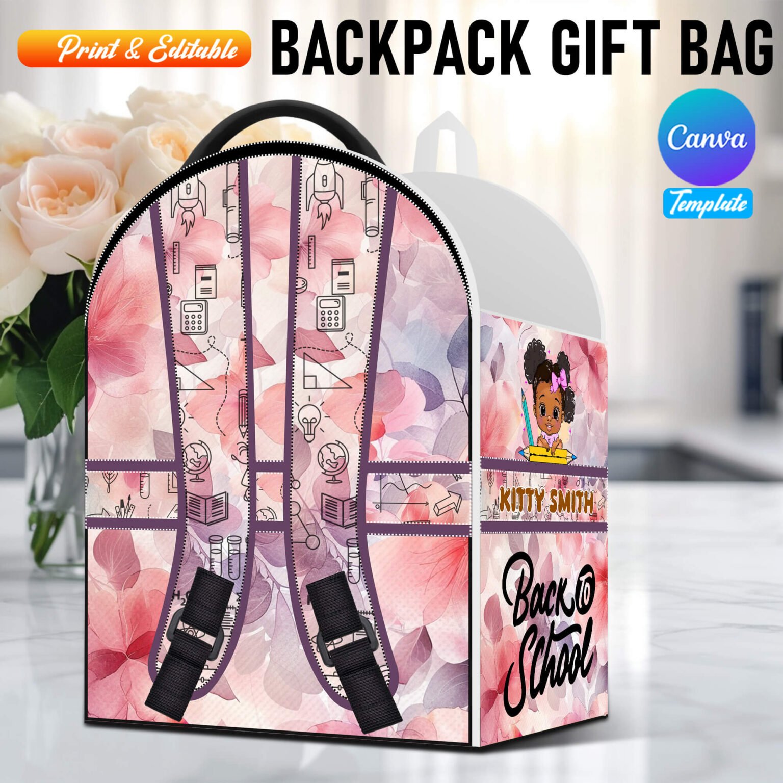 Backpack Gift Box Canva Template