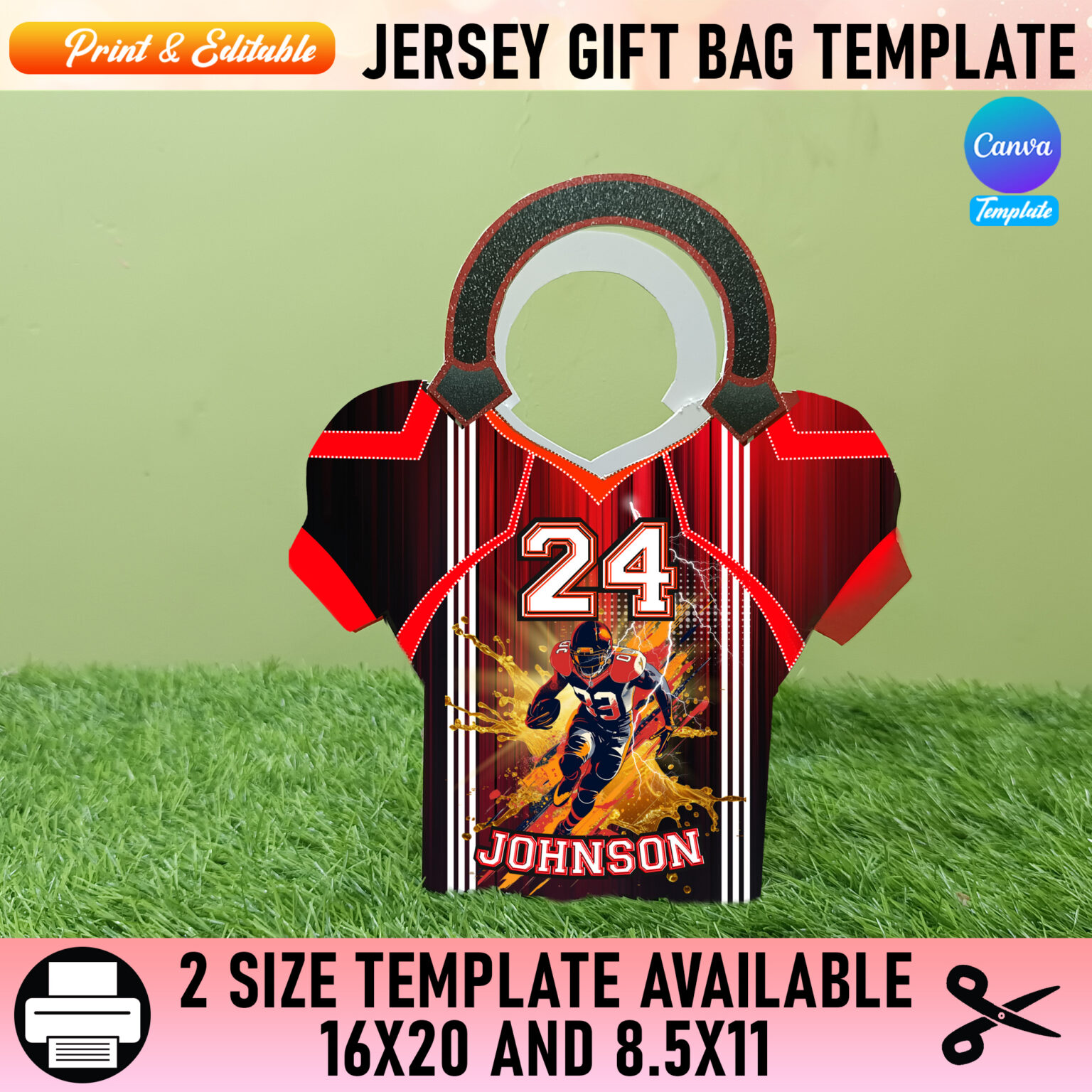 Football Jersey Gift Bag Template
