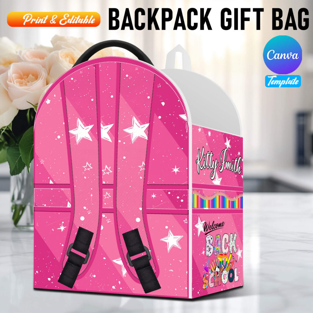 Backpack Gift Box Canva Template