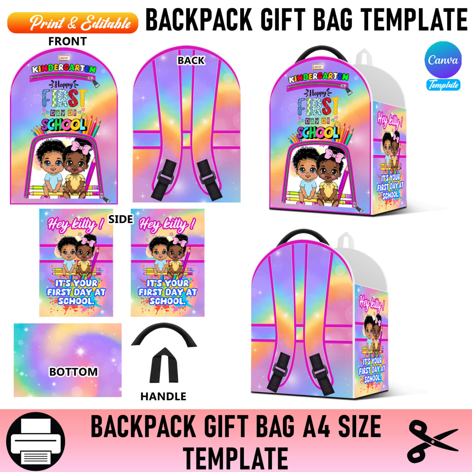 Backpack Gift Box Canva Template