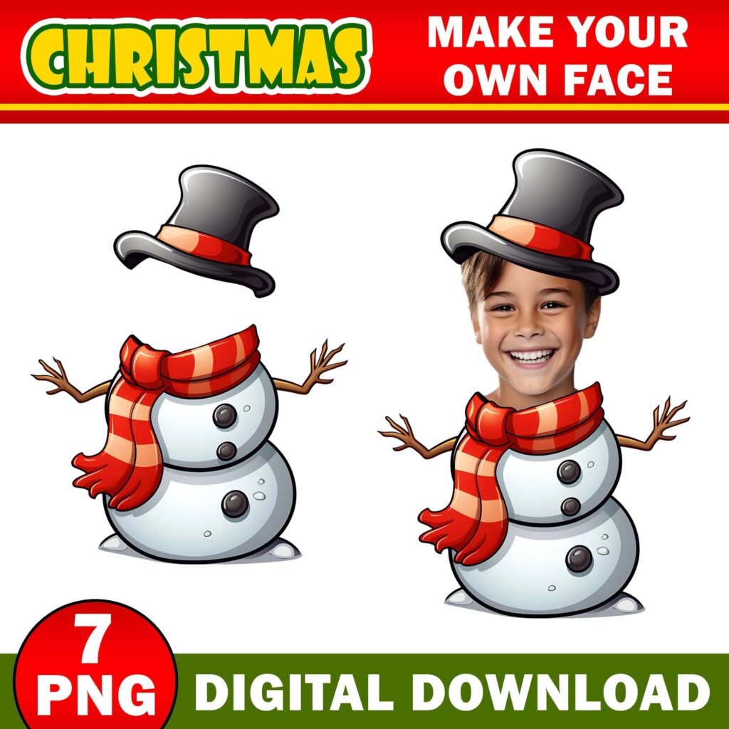 7 Christmas Add Your Own Photo Picture PNG Bundle
