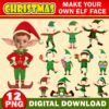 12x Christmas Add Your Own Elf Photo Face