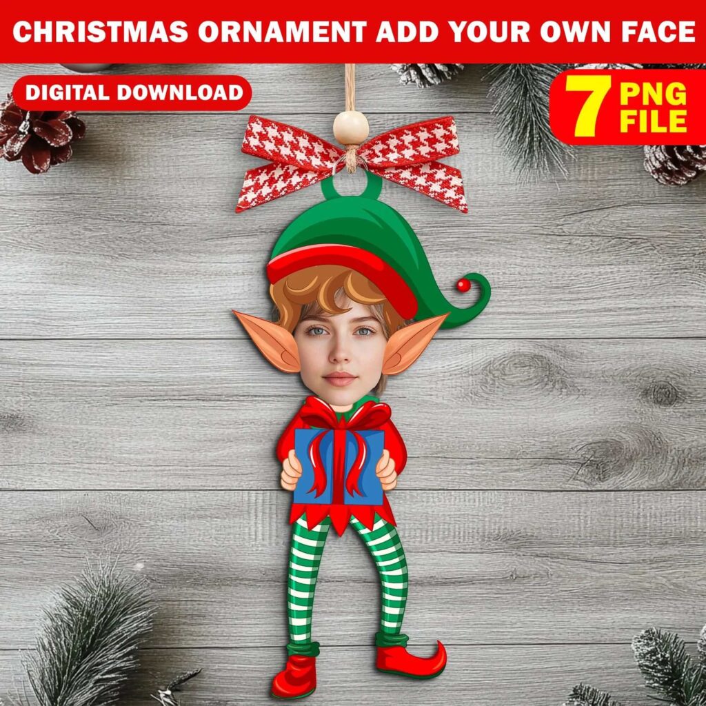 Christmas Add Your Own Custom Photo Face Ornament