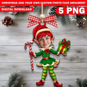 DIY Christmas Add Your Own Custom Photo Face Ornament