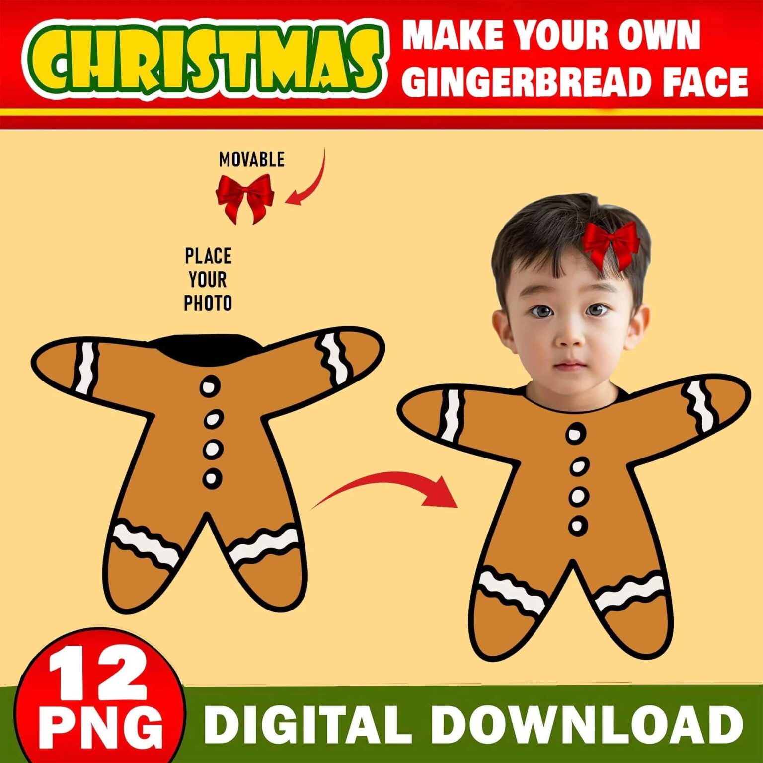 Gingerbread Add Your Own Photo Picture PNG Bundle