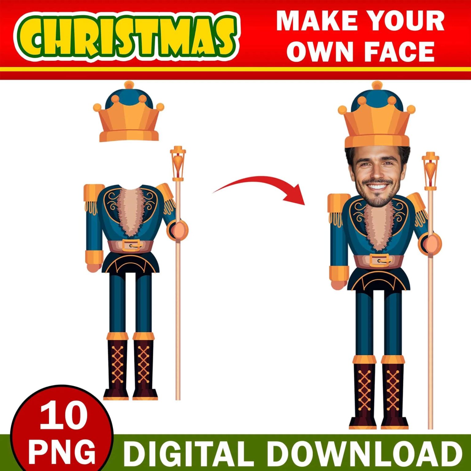 Christmas Add Your Own Nutcracker Photo Face